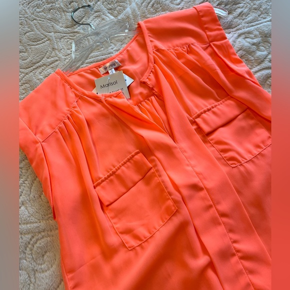 Marisol | Tops | Nwt Marisol Small Sheer Neon Top | Poshmark